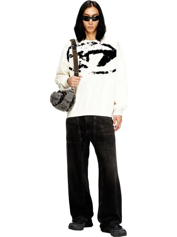 DIESEL® Distressed Flocked Logo Sweatshirt - Multicolor