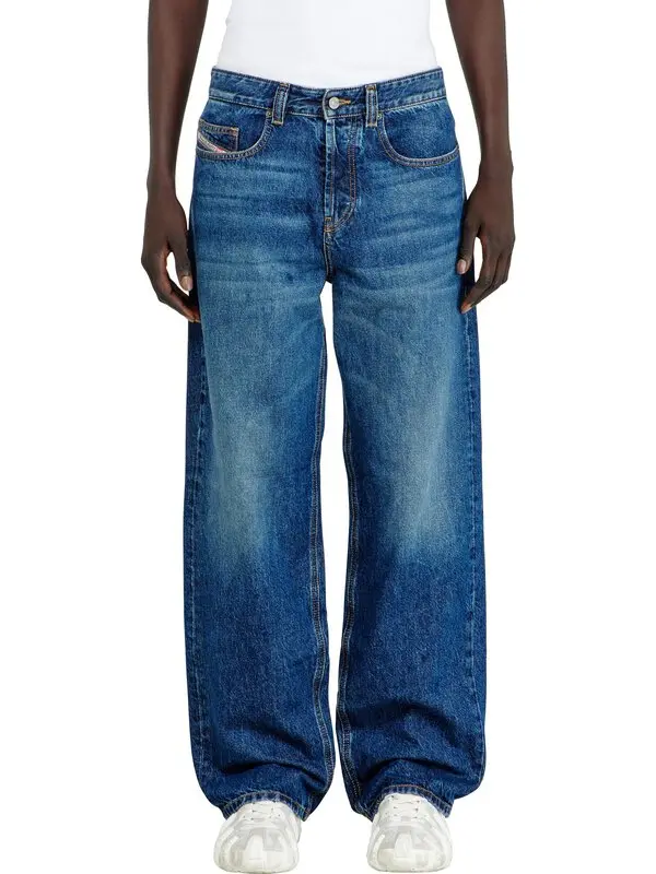 DIESEL® Relaxed Fit Low Waist Wide Leg Jeans - Blue