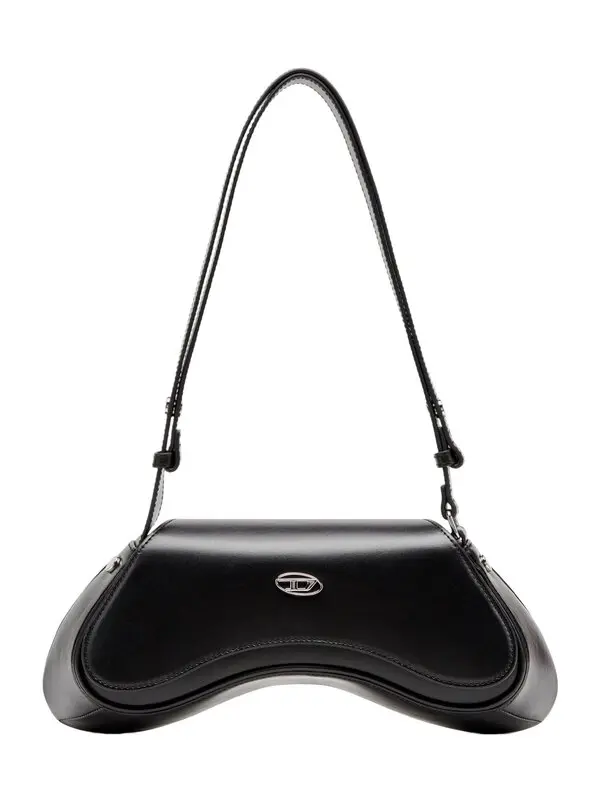 DIESEL® Semi-gloss Leather Crossbody Bag - Black