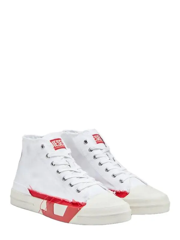 DIESEL® S-d-verse High-top Canvas Sneakers With Dirty Effect - Multicolor