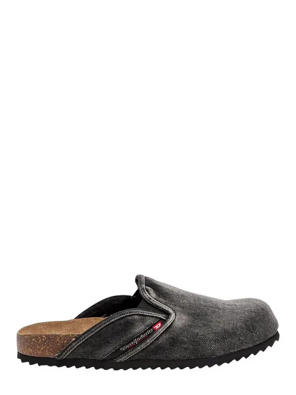 DIESEL® D-woodstock Denim Mules - Black