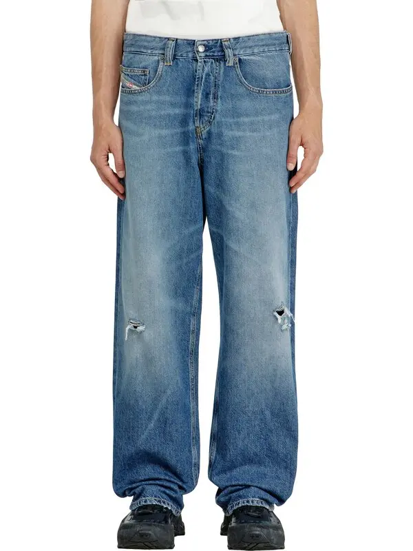 DIESEL® Relaxed Fit Low Waist Wide Leg Jeans - Blue