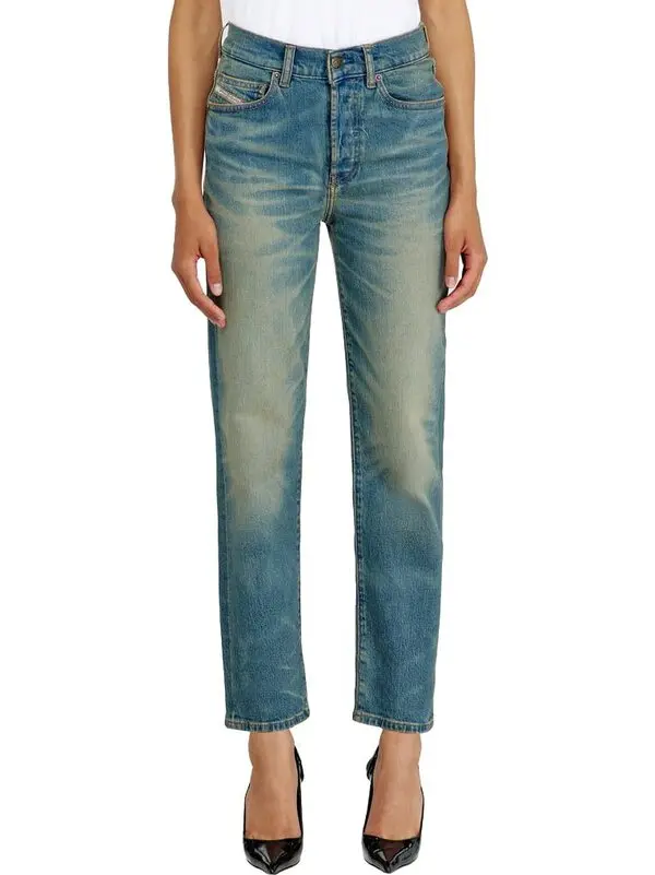 DIESEL® D-went High Waist Cropped Straight Leg Jeans - Blue