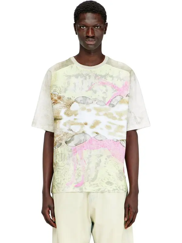 DIESEL® T-shirt With Animal Print - Grey