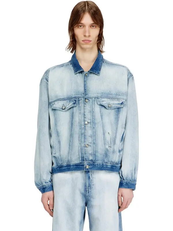 DIESEL® Skeleton Denim Trucker Jacket - Blue