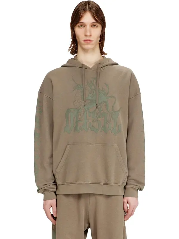 DIESEL® Griffin Print Hoodie - Brown