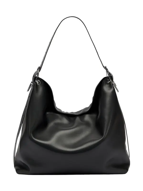 DIESEL® D-line Leather Hobo Bag - Black