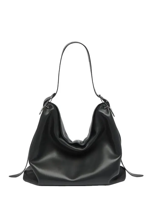 DIESEL® D-line Leather Hobo Bag - Black