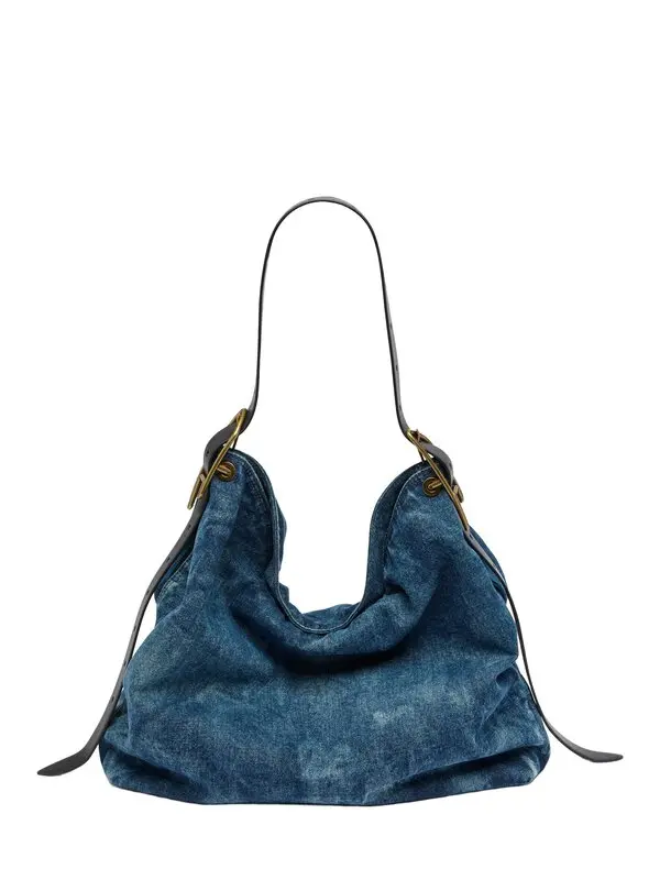 DIESEL® D-line Denim Hobo Bag - Blue