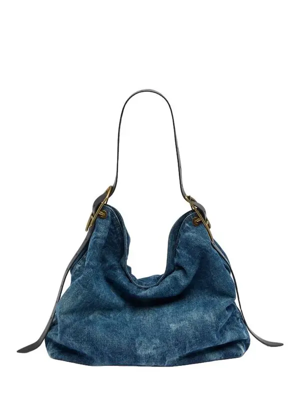 DIESEL® D-line Denim Hobo Bag - Blue