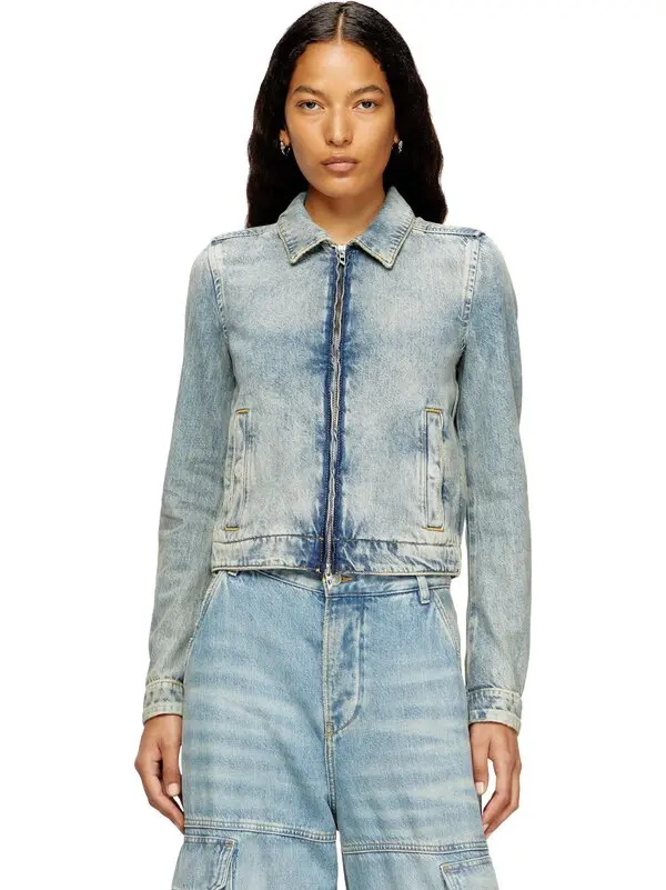 DIESEL® Dirt-effect Fluid Denim Jacket - Blue