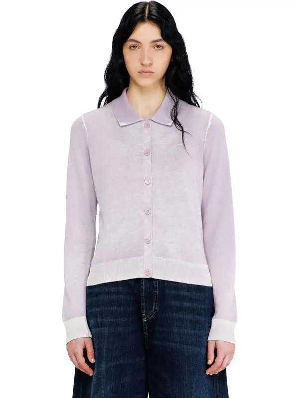 DIESEL® Cardigan With Faded Reverse Print - Violet