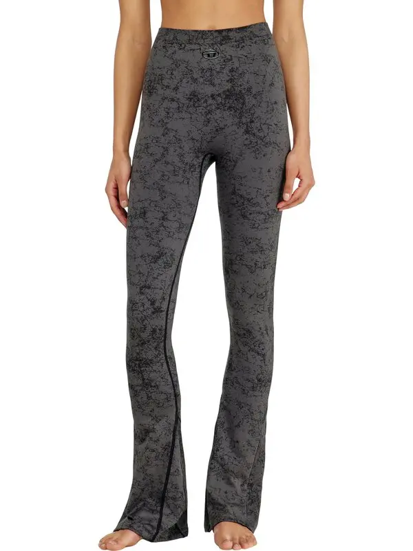 DIESEL® Fared Leggings With Utilitarian Print - Grey