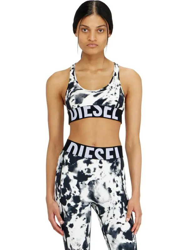 DIESEL® Sports Bra In Printed Microfibre - Multicolor