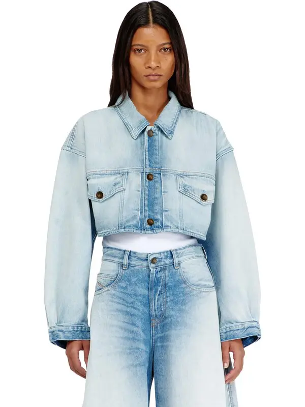DIESEL® Cropped Trucker Jacket - Blue