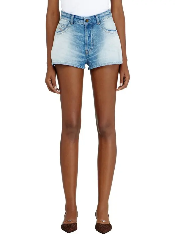 DIESEL® Wide Leg Denim Shorts - Blue