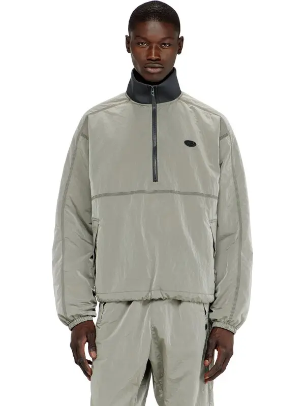 DIESEL® Nylon Jacket With Crinkle Effect - Grey