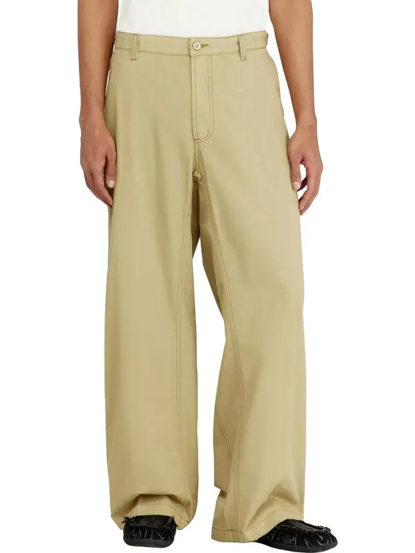 DIESEL® Cotton Ripstop Pants With Side Buckles - Beige