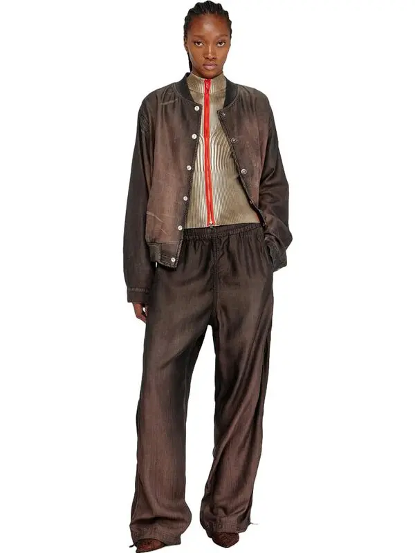 DIESEL® Ribbed Zip Cardigan With Contrast Bands - Multicolor