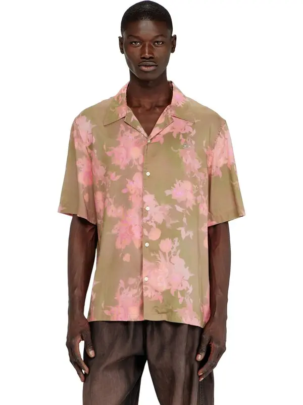 DIESEL® Lyocell Shirt With All-over Floral Print - Multicolor