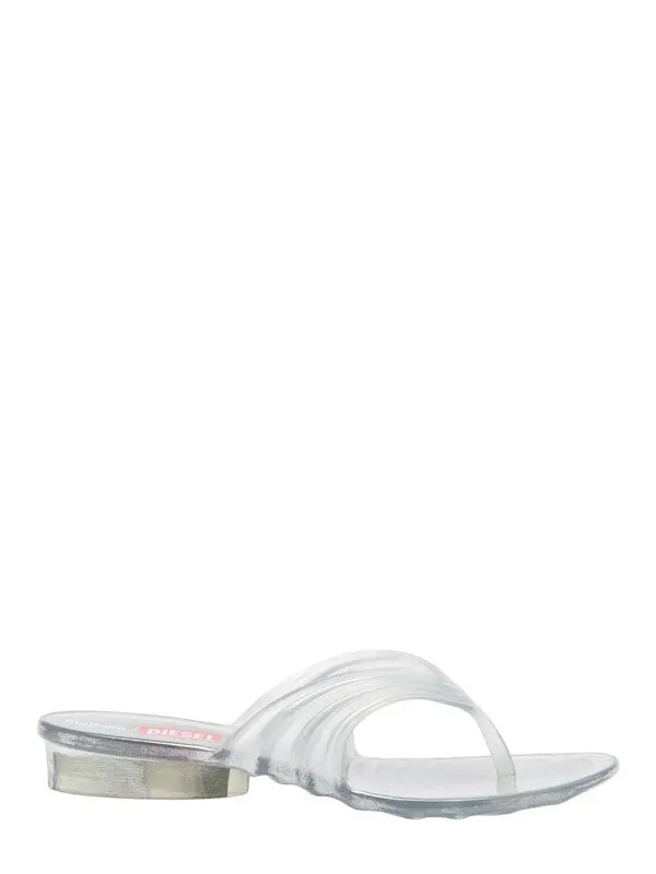 DIESEL® Sculptural Flip-flops In Melflex - Silver