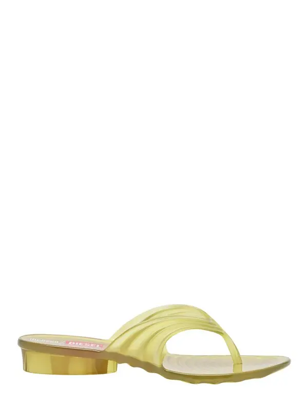 DIESEL® Sculptural Flip-flops With Monogram Detail - Yellow