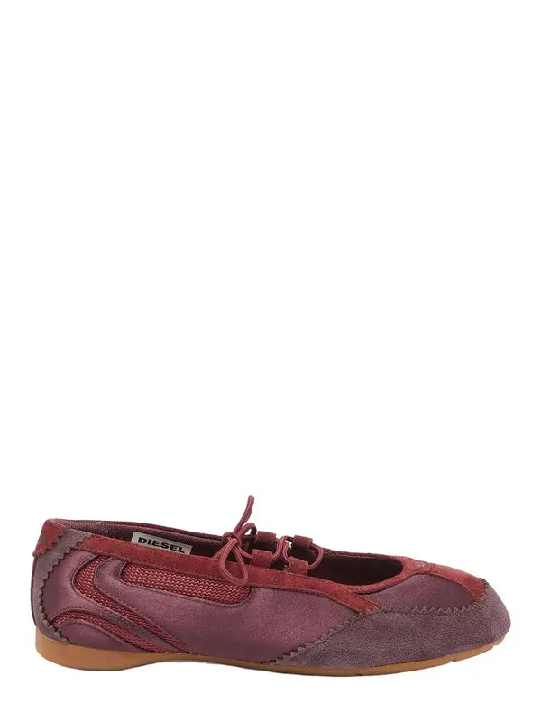 DIESEL® D-mile Ballet Flats With Lace-up Detail - Red