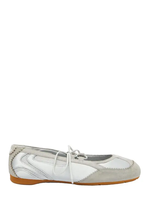 DIESEL® D-mile Ballet Flats With Lace-up Detail - Grey
