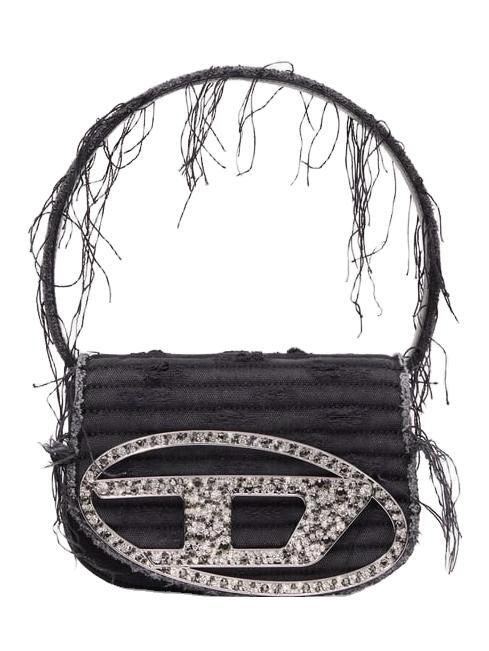 DIESEL® 1dr-iconic Shoulder Bag In Canvas And Leather - Black