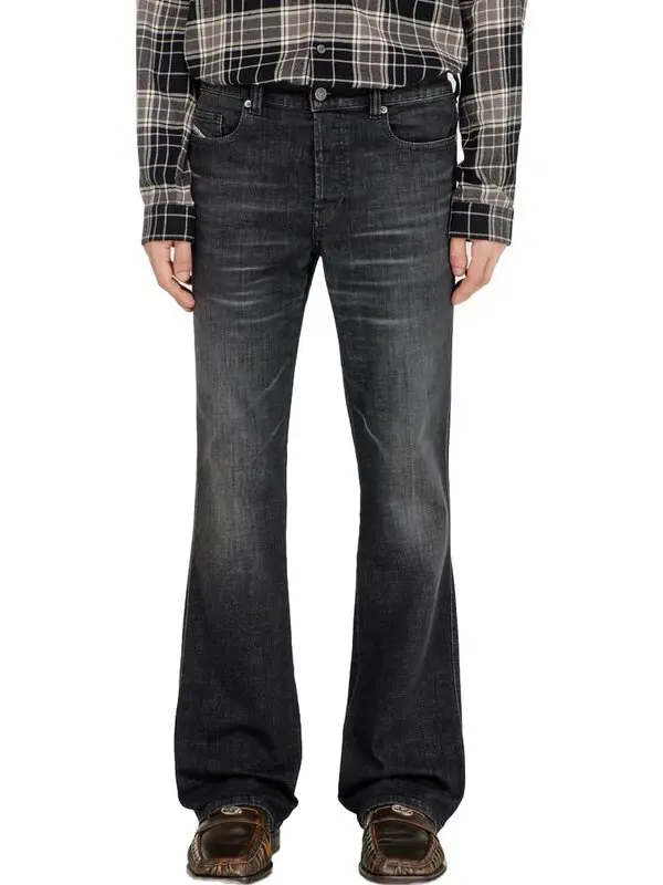 DIESEL® Bootcut Jeans With Embroidered 'd - Black