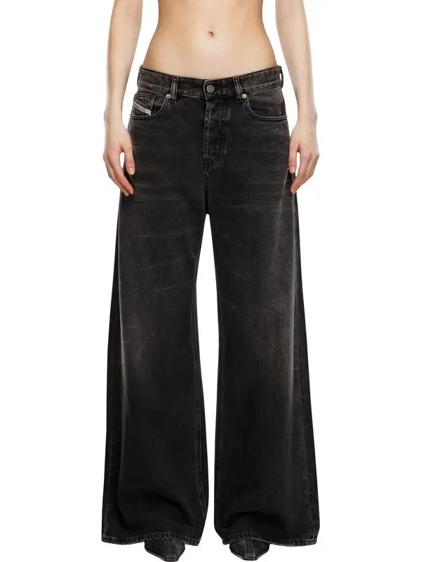 DIESEL® D-sire Relaxed Low Waist Wide Leg Jeans - Black