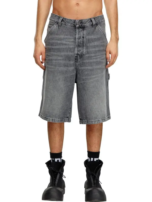DIESEL® Hemp Denim Utility Shorts - Black