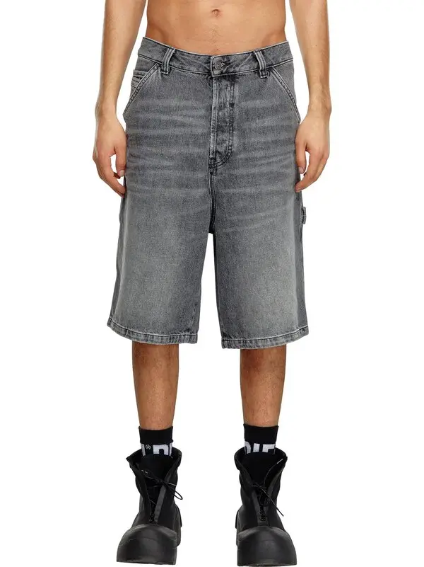 DIESEL® Hemp Denim Utility Shorts - Black