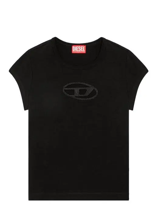 DIESEL® T-shirt With Oval D Logo Detail - Black