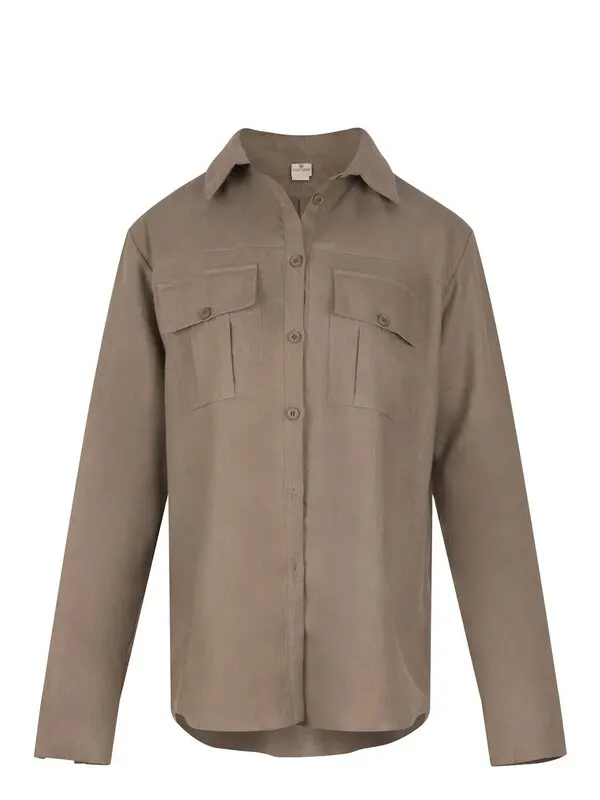 GUNDA HAFNER LTD Khaki Linen Safari Shirt - Yellow