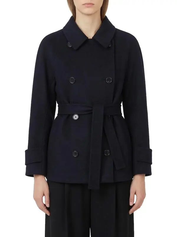 Max Mara Double Breasted Coat - Blue