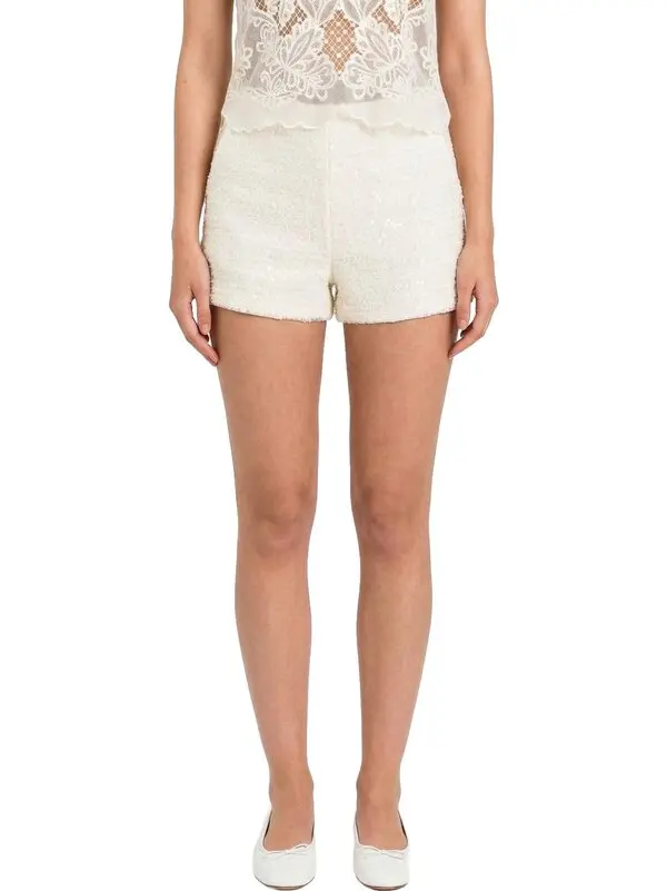 TWINSET Sequin Embellished Shorts - Pearl