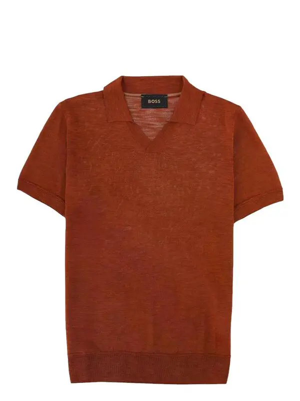 BOSS Polo-collar T-shirt - Brown