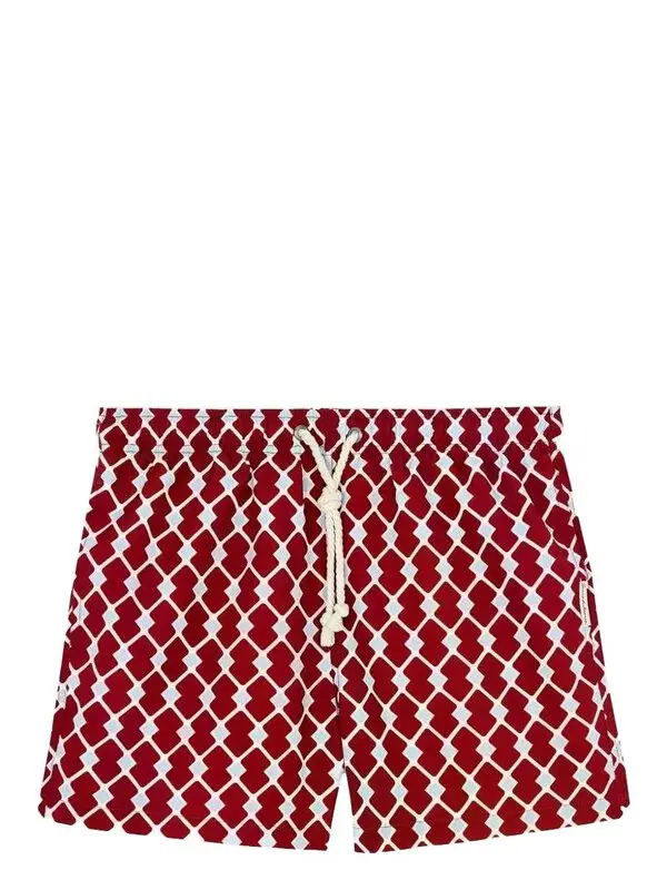 GASSA D AMANTE Portofino Graphic-print Swim Shorts - Red