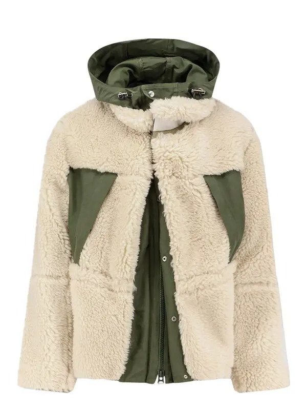 Sacai Eco Shearling And Nylon Jacket - Multicolor