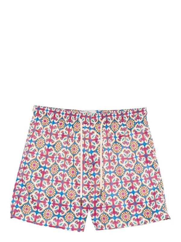 PENINSULA SWIMWEAR Amalfi Geometric-print Swim Shorts - Blue