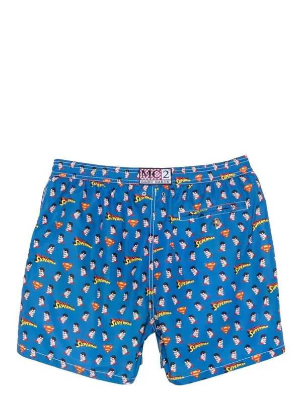 MC2 SAINT BARTH Superman Print Swim Shorts - Blue
