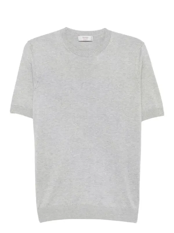 FERRANTE Short-sleeve Crew Neck Sweater - Grey