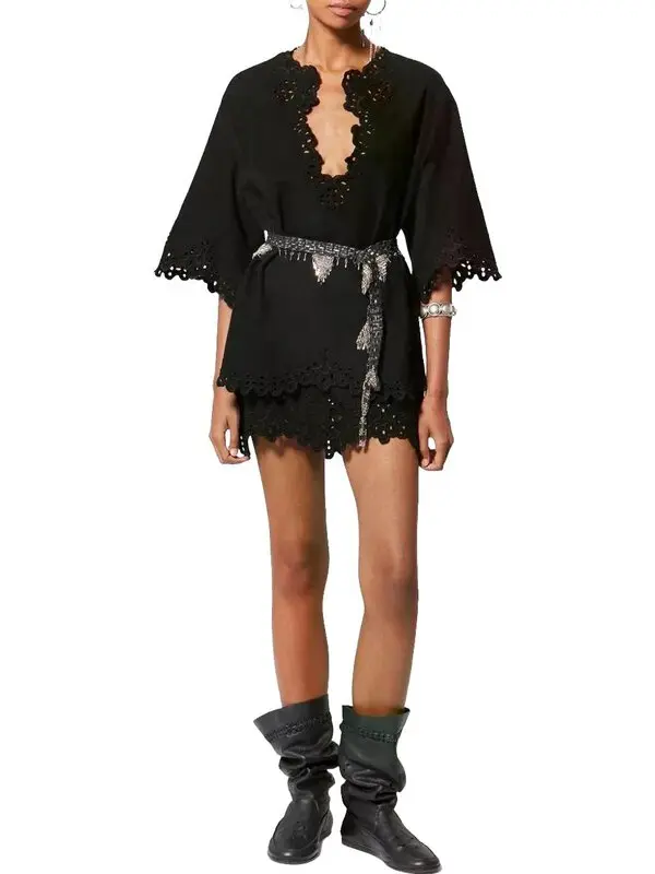 Isabel Marant Étoile Shana Broderie Anglaise Top - Black