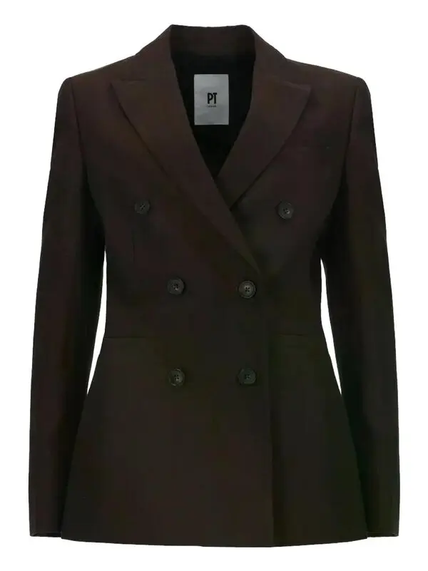 PT TORINO Romy Double-breasted Blazer - Brown