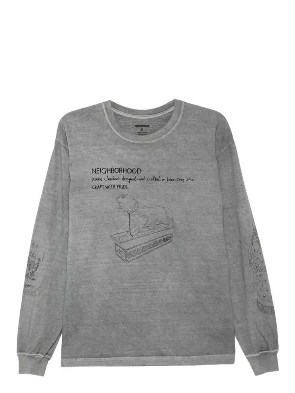 NEIGHBORHOOD Graphic-print Long-sleeve T-shirt - Grey