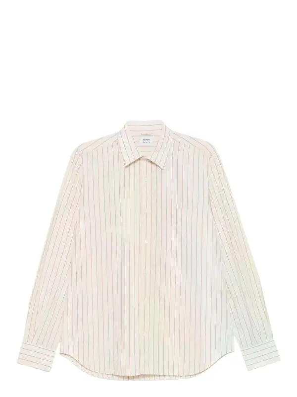 Aspesi Vertical-stripe Long-sleeve Shirt - Neutrals