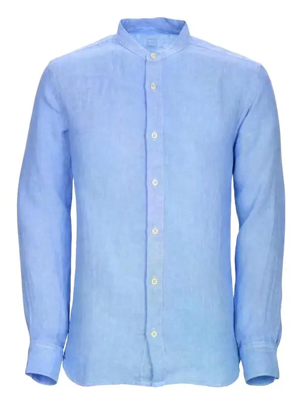 120% Lino Linen Long-sleeve Shirt - Blue