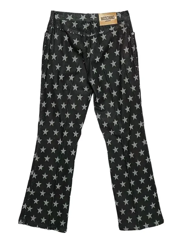 Moschino Star-print Flared Jeans - Black