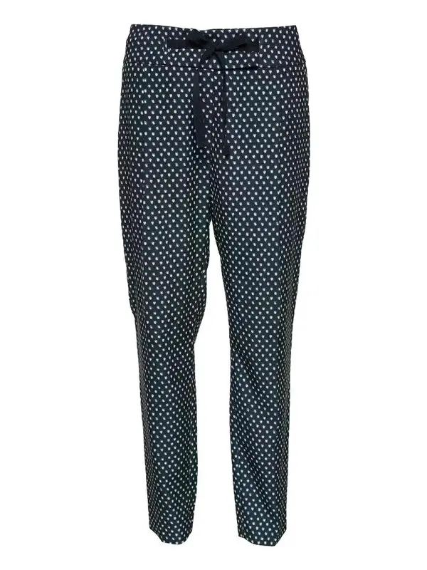Max Mara Polka-dot Tie-waist Trousers - Black